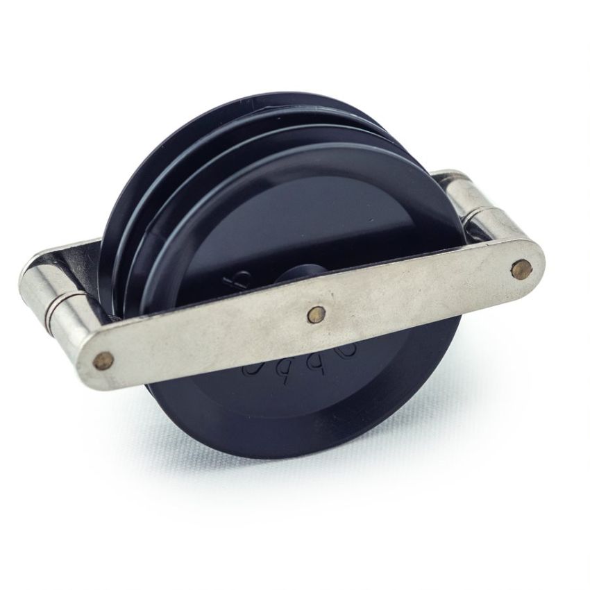 Science First Black Plastic Pulley W/aluminum Yoke, Double, 50mm